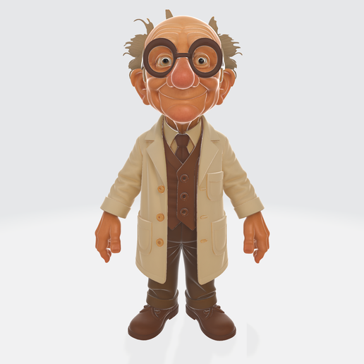 👴 Cartoon Old Scientist Character・ 3D File for 3D printing・Cults