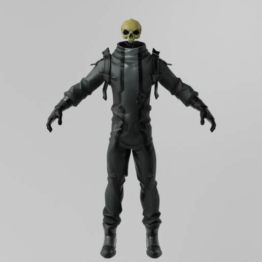 💀 Skull Mercenary Lowpoly RIgged・ OBJ File for 3D printing・Cults