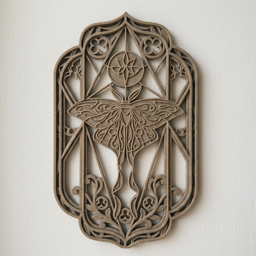 🦋 Gothic Luna Moth Relief・ STL File for 3D printing・Cults
