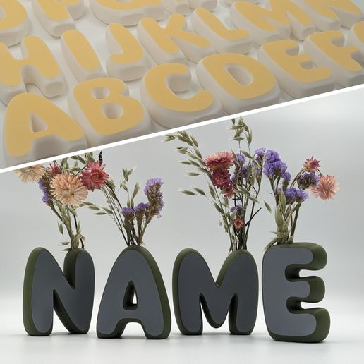 🏺 Letter name vases - alphabet (A-Z) vase collection・ 3D File for 3D ...