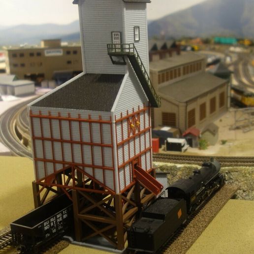 🏠 HO Scale Two Sided Coaling Tower・Free STL File for 3D printing・Cults