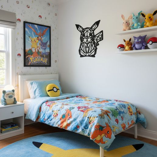 🎨 geometric Pikachu wall art・ 3MF File for 3D printing・Cults
