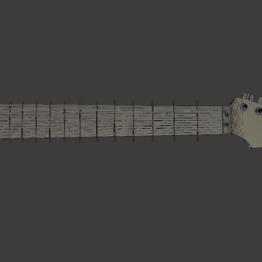🎸 Stratocaster Guitar Neck・ OBJ File for 3D printing・Cults