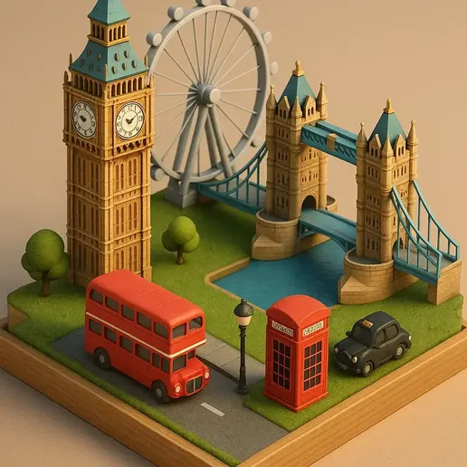 🌉 London Miniature Diorama - Big Ben, Tower Bridge, London Eye and More ...