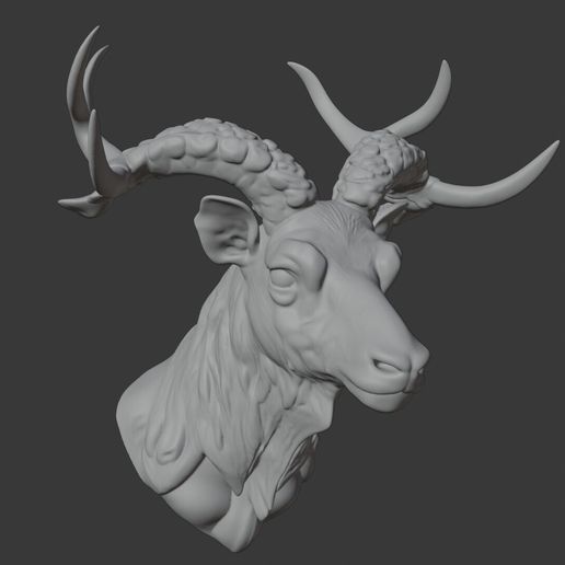 👤 Markhor Head Bust 3D Model - Bust STL Printable・ STL File for 3D ...