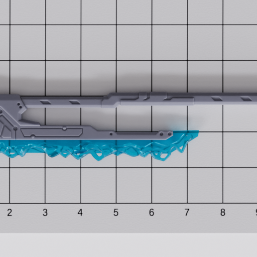 🤖 Gundam Weapon 144 scale - 2 Handed beam axe・ STL File for 3D printing・Cults