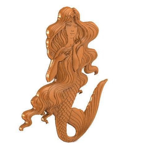 🧜‍♀️ Mermaid bas-relief・ STL File for ・Cults