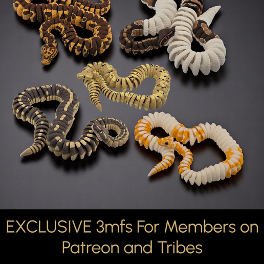 🐍 Articulated Ball Python - Flexi realistic Snake・ 3D File for 3D ...