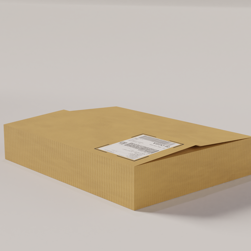 📦 Cardboard box package with 3D texture model・ STL File for ・Cults