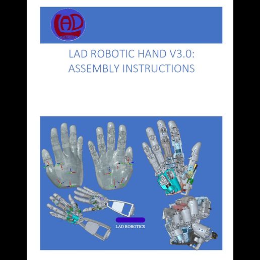 LAD ROBOTIC HAND V3.0 --STL FILES AND ESP32-ARDUINO CODE INCLUDED・ 3D File for 3D printing・Cults