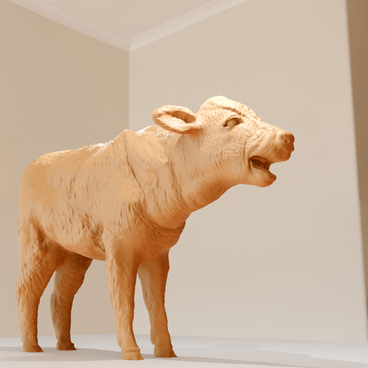 STL file cow calf mouth open stl 🐄 ・3D printing model to download・Cults