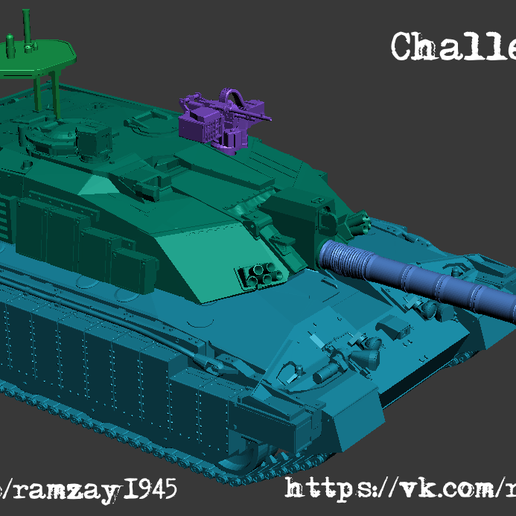 🪖 Challenger 2 TES British modern MBT 1:100・ STL File for 3D printing・Cults