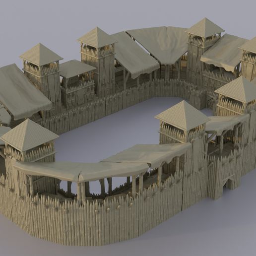 🪵 Modular Wooden Arena 28 MM Tabletop Terrain・ 3D File for ・Cults