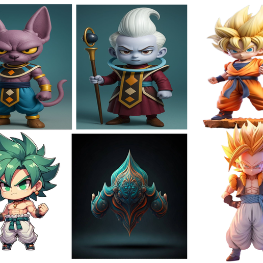 🐉 dragon ball chibi pack 5pc・ STL File for 3D printing・Cults