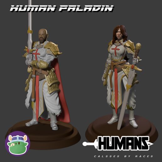 STL file Human Paladins 🦸 (OBJ)・3D printing idea to download・Cults