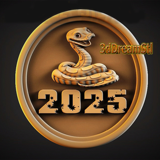 STL file Snake symbol of 2025 STL model, CNC router engraver, artcam ...