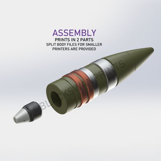 🇷🇺 WW2 Russian 57mm BR-271 AP Projectile・ 3D File for 3D printing・Cults