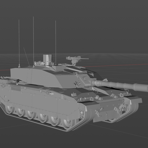 🪖 Material del modelo 3D del tanque británico "Challenger" 2E・Archivo ...