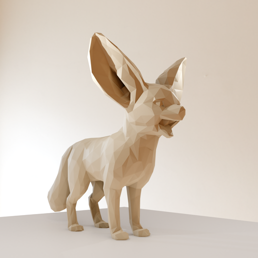 🦊 fennec fox scream low poly stl・ STL File for 3D printing・Cults