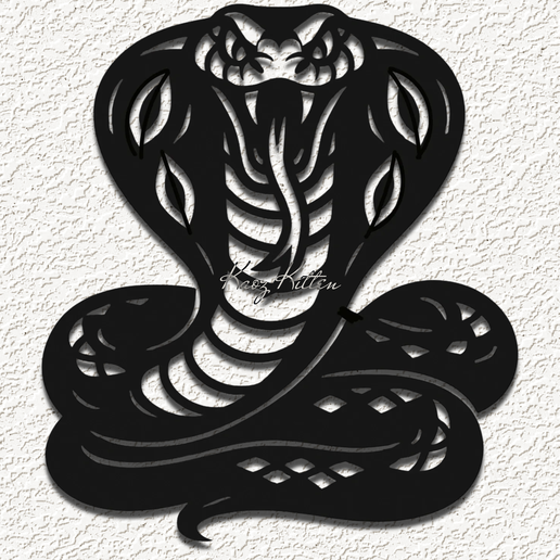 🤴 king cobra strike wall art home decor・ STL File for 3D printing・Cults