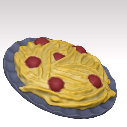 🍝 Spaghetti in a plate barbie food toy・ STL File for 3D printing・Cults