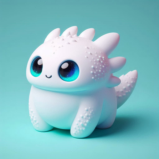 STL file White Toothless Mini Cute 🐉 ・Model to download and 3D print・Cults
