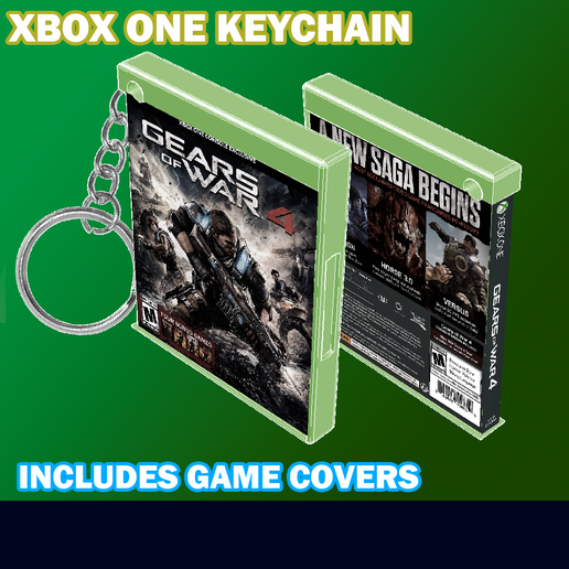 🎮 XBOX ONE Game Case Keychain・ STL File for 3D printing・Cults