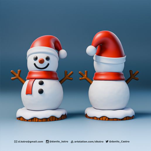 ☃️ Snowman Miniature | Decorative | 3D Print・ 3D File for 3D printing・Cults