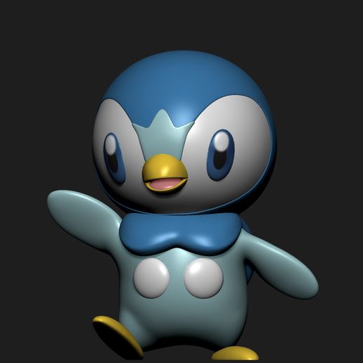 STL file Pokemon - Piplup, Prinplup and Empoleon with 2 poses 🐉 ・Model ...
