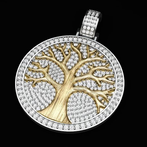 STL file Diamond Tree Medallion Pendant 💎 (OBJ)・3D printable design to ...