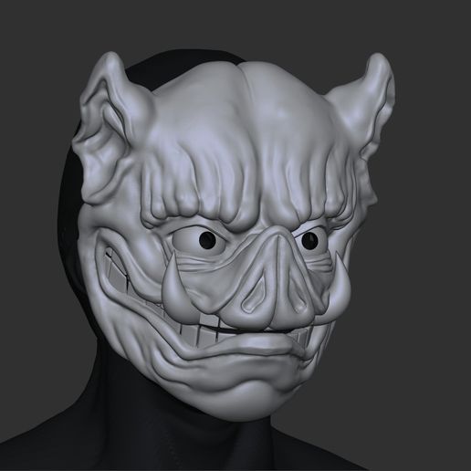 STL file Pig Japanese yokai mask 🐖 ・3D print model to download・Cults