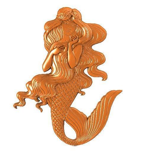 🧜‍♀️ Mermaid bas-relief・ STL File for ・Cults