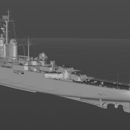 🚢 French cruiser "Bayard" 3D model material・ OBJ File for 3D printing・Cults