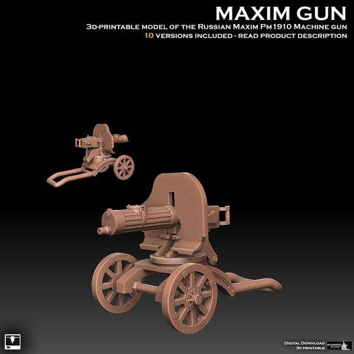 🔫 Maxim Gun PM 1910・ 3D File for ・Cults