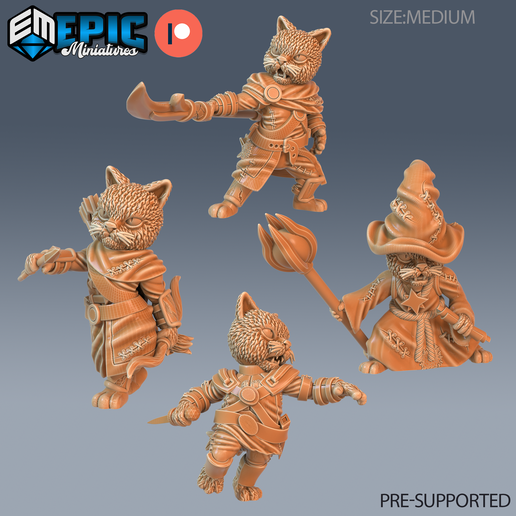 🐱 Cat Folk Tribe Set A ‧ DnD Miniature ‧ Tabletop Miniatures ‧ Gaming ...