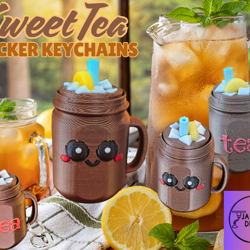 🫖 Sweet Tea Mason Jar Clicker Fidget and Keychain・ 3D File for 3D ...