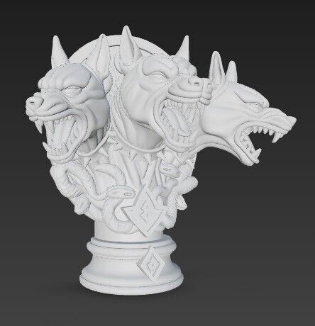 👤 Cerberus Bust – 3D Printable Mythological Three-Headed Dog Statue ...