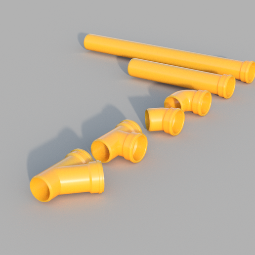 🚰 1/14 - DN 200 - Pipes road/waste water・Free OBJ File for 3D printing ...
