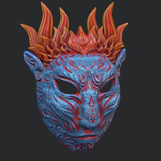 🔥 Avatar Fire and Ash Theme Mask・ STL File for 3D printing・Cults