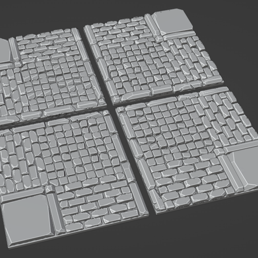 🎲 Terrain tile set - paved road・ STL File for 3D printing・Cults