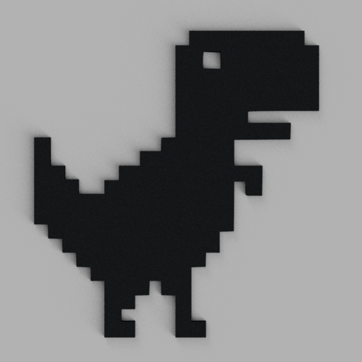 🦖 Pixelated Dinosaur Game Google Logo Wall Picture・ STL File for 3D ...