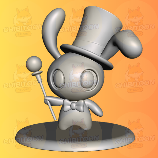 🎩🐰 Binko – The Enchanting Illusionist Bunny! 🔮・ STL File for 3D ...