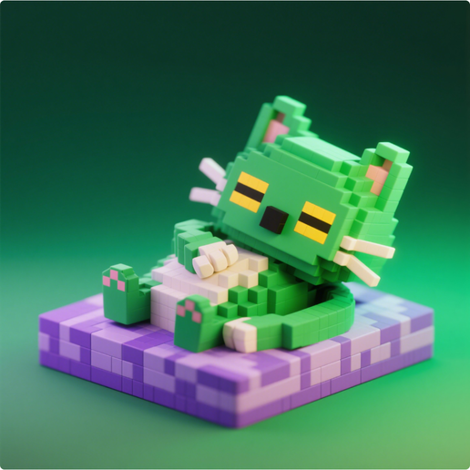 🐱 Pixel Cat・ STL File for 3D printing・Cults
