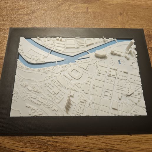 🗺️ 3D Map of Bilbao with San Mames Stadium・ STL File for 3D printing・Cults