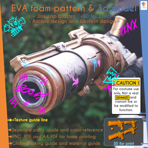 🧑‍🔧 Jinx Blaster (2 design) (No bubble mechanic)- League of Legends ...