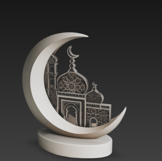 🕌 Ramadan Islamic Crescent Mosque 3D Model・ STL File for 3D printing・Cults