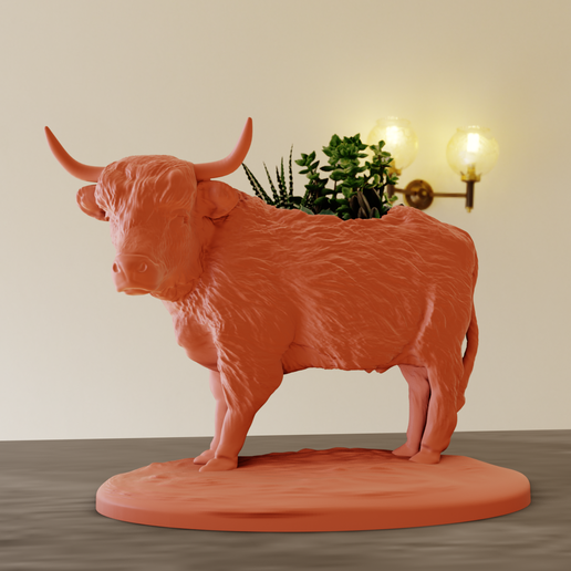 🐄 Highland cow planter pot flower vase stl 3d print file・ STL File for ...