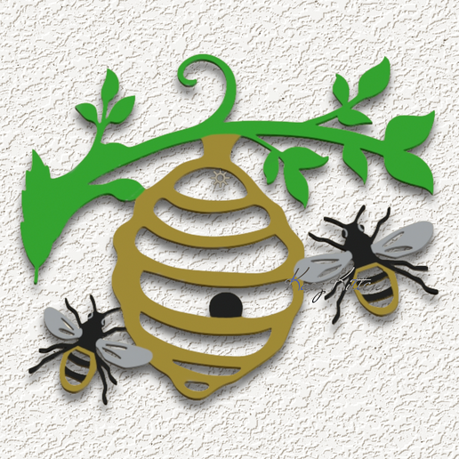 🎨 FULL COLOR DOOR TOPPER bee hive wall art home decor・ 3MF File for 3D ...