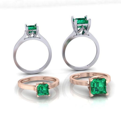 🤴 prince cut solitaire engagement high jewelry ring 2 size・ STL File ...