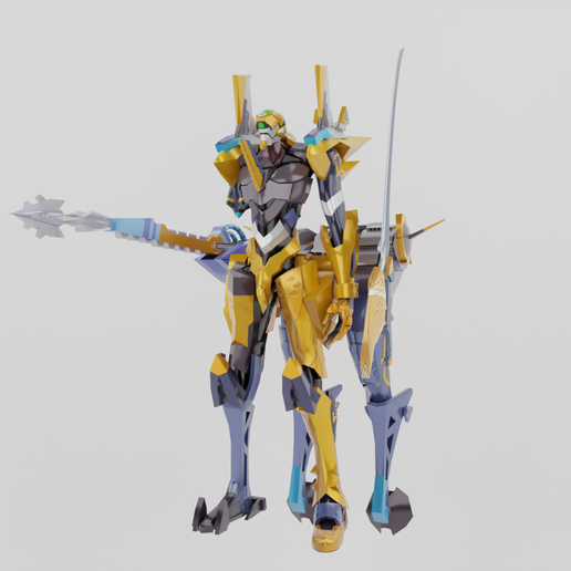 🎲 Evangelion EVA Unit 00 Type Allegorica Textured Lowpoly・ OBJ File for ...